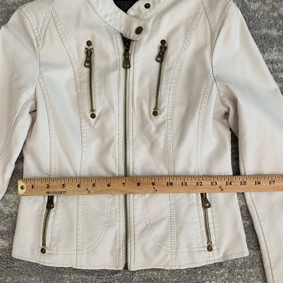 TCEC | Jackets & Coats | Tcec Faux Leather Animal Print Lining Cream ...